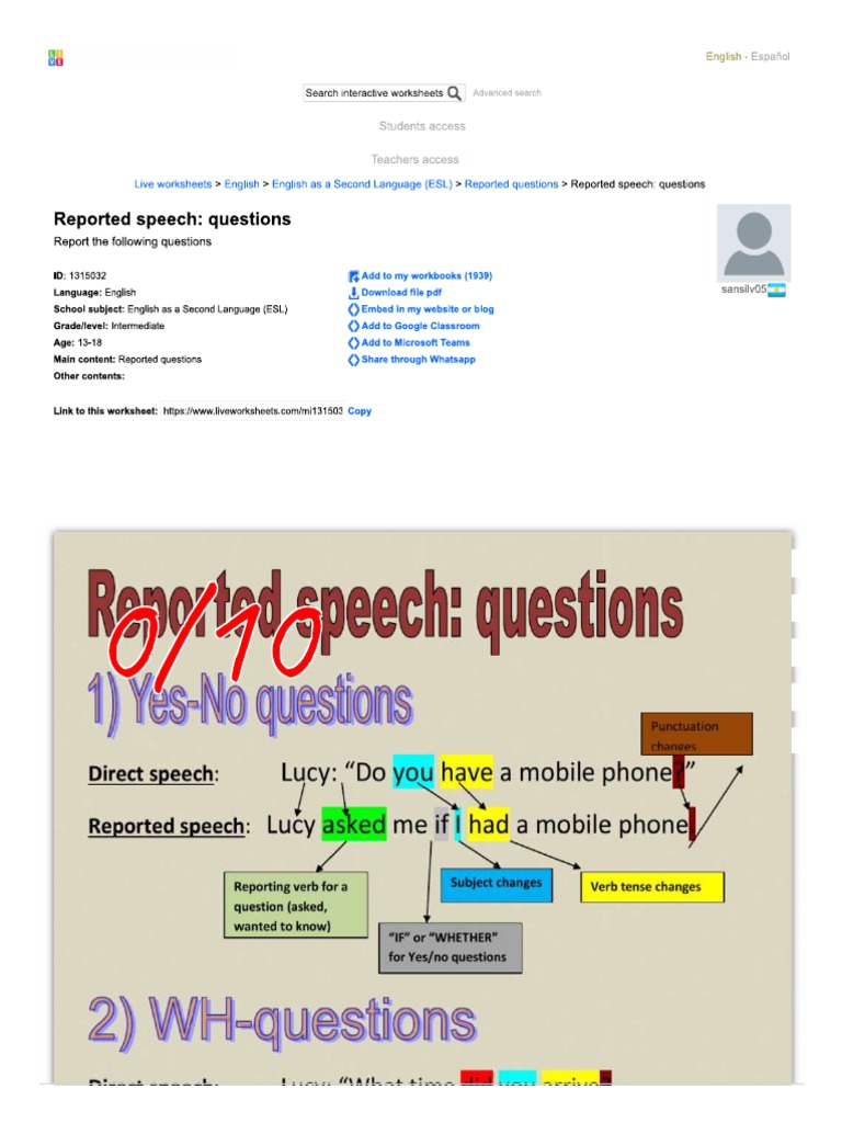 Reported Speech | PDF