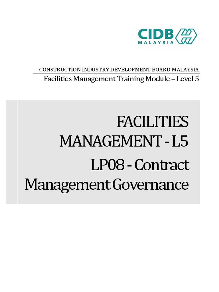 CIDB L5 LP08 Contract Management Governance | PDF | Arbitration ...