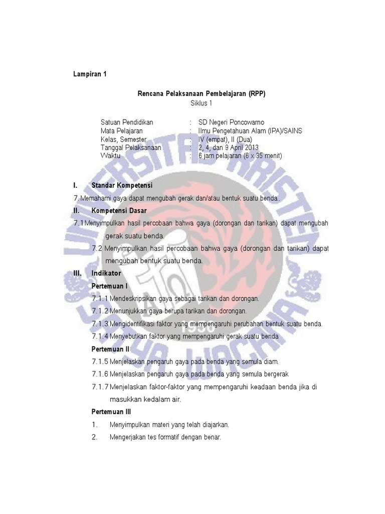 RPP SD Kelas IV Model Jigsaw | PDF