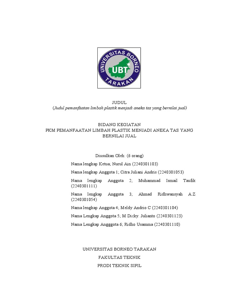 7.template Proposal PKM Ki | PDF