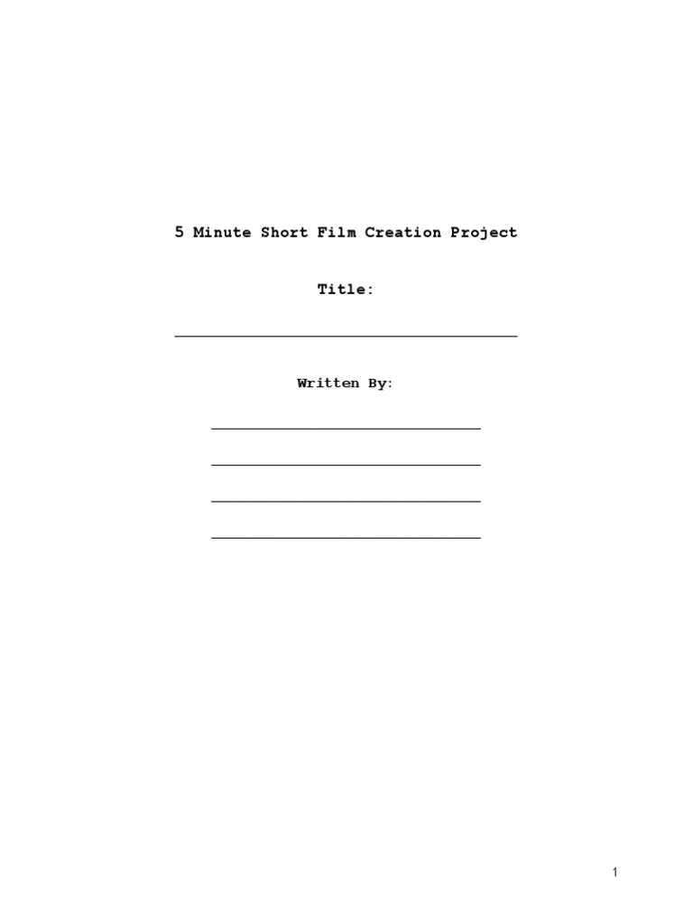 5-Minute Short Film Project Guide | PDF | Plot (Narrative)