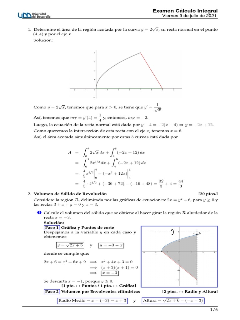 Examen de Cálculo Integral 2021 | PDF | Pi | Series (Matemáticas)