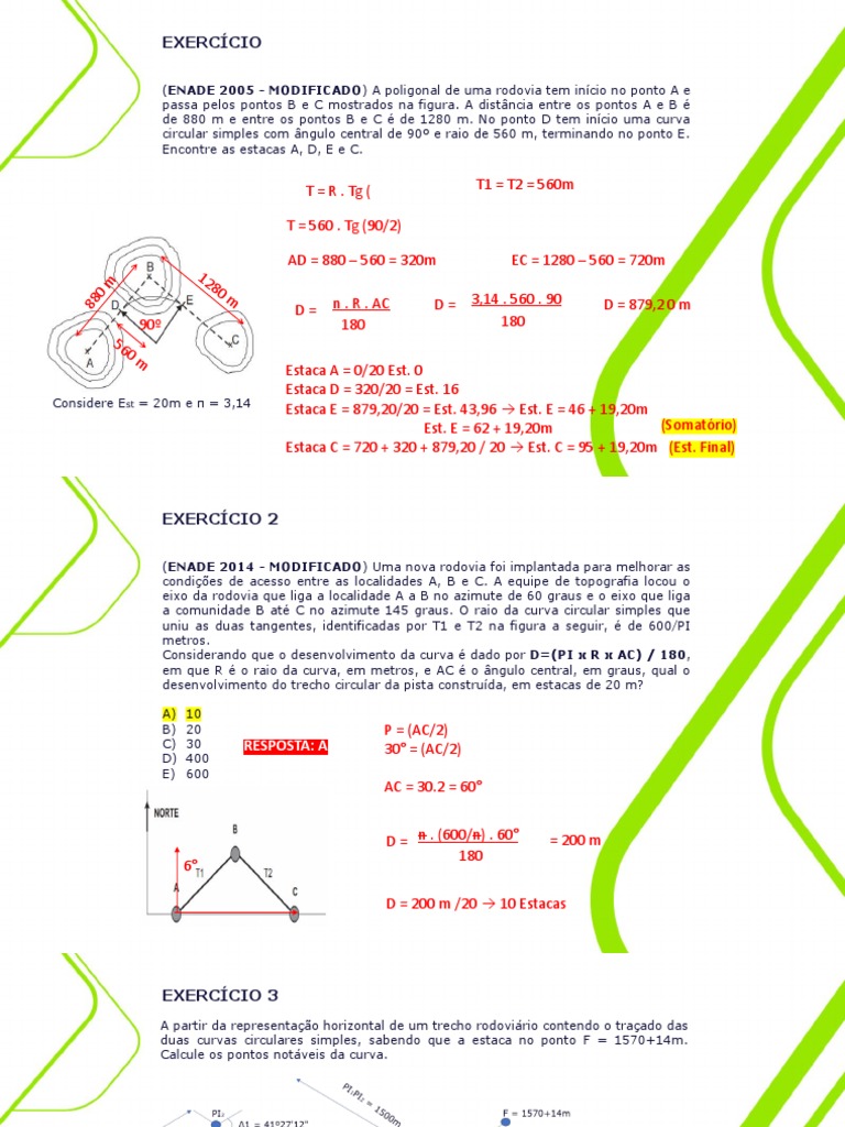 Exercícios Resolvidos de Curvas Simples | PDF | Geometria Elementar ...