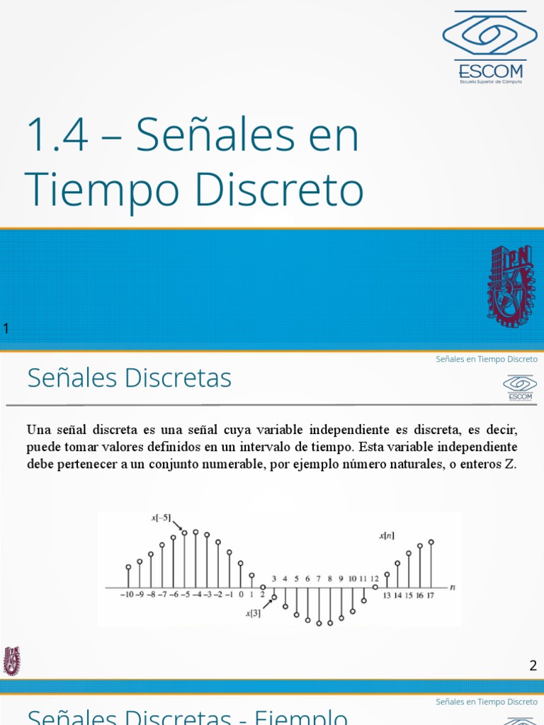 1.4 - Señales en Tiempo Discreto | PDF | Muestreo (procesamiento de ...