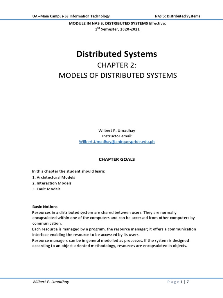 Distributed Systems Study Guide | PDF | Client–Server Model | Server ...