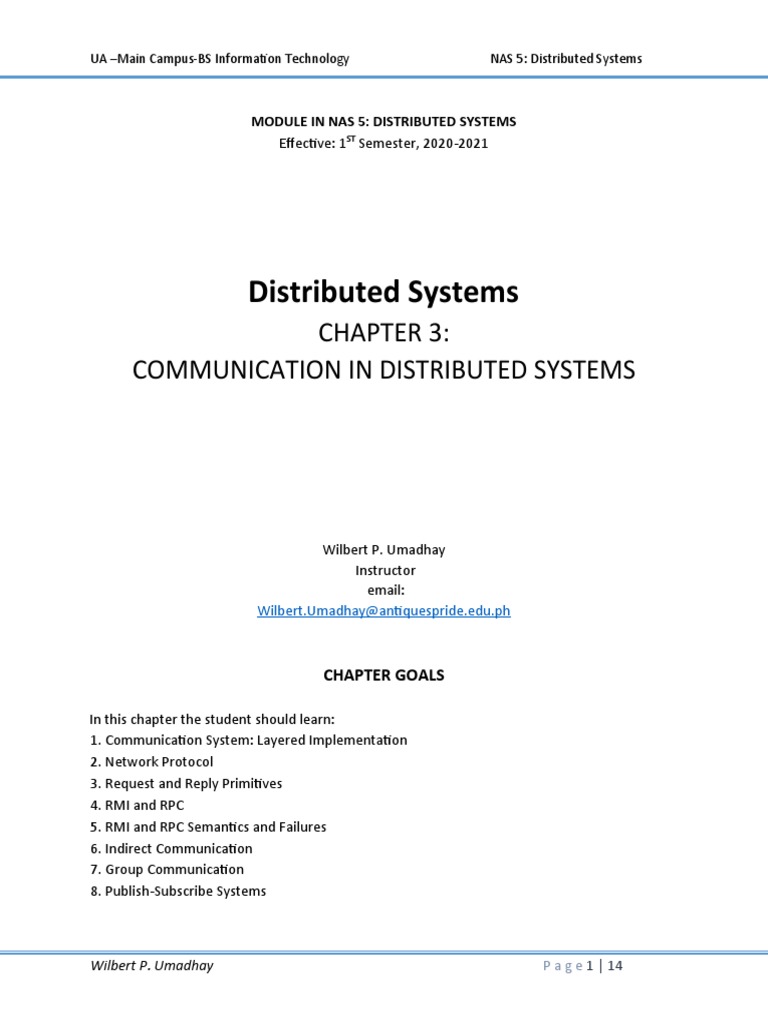 Chapter 3 Communication in Distributed Systems | Download Free PDF ...