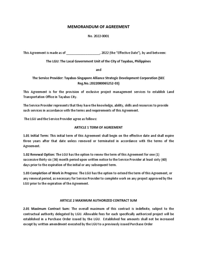 Agreement for Project Management Services | PDF | Intellectual Property ...