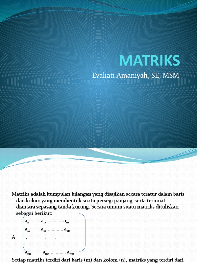 Pengantar Matriks dan Operasinya | PDF