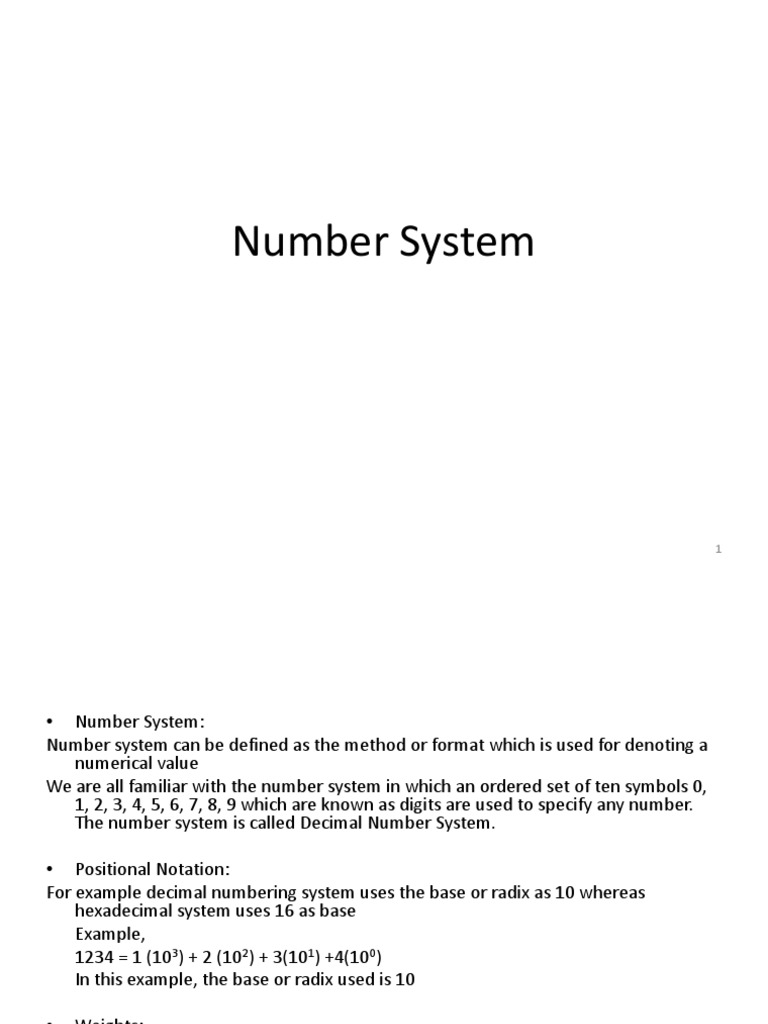 PLF Lesson 4 - Number System | PDF