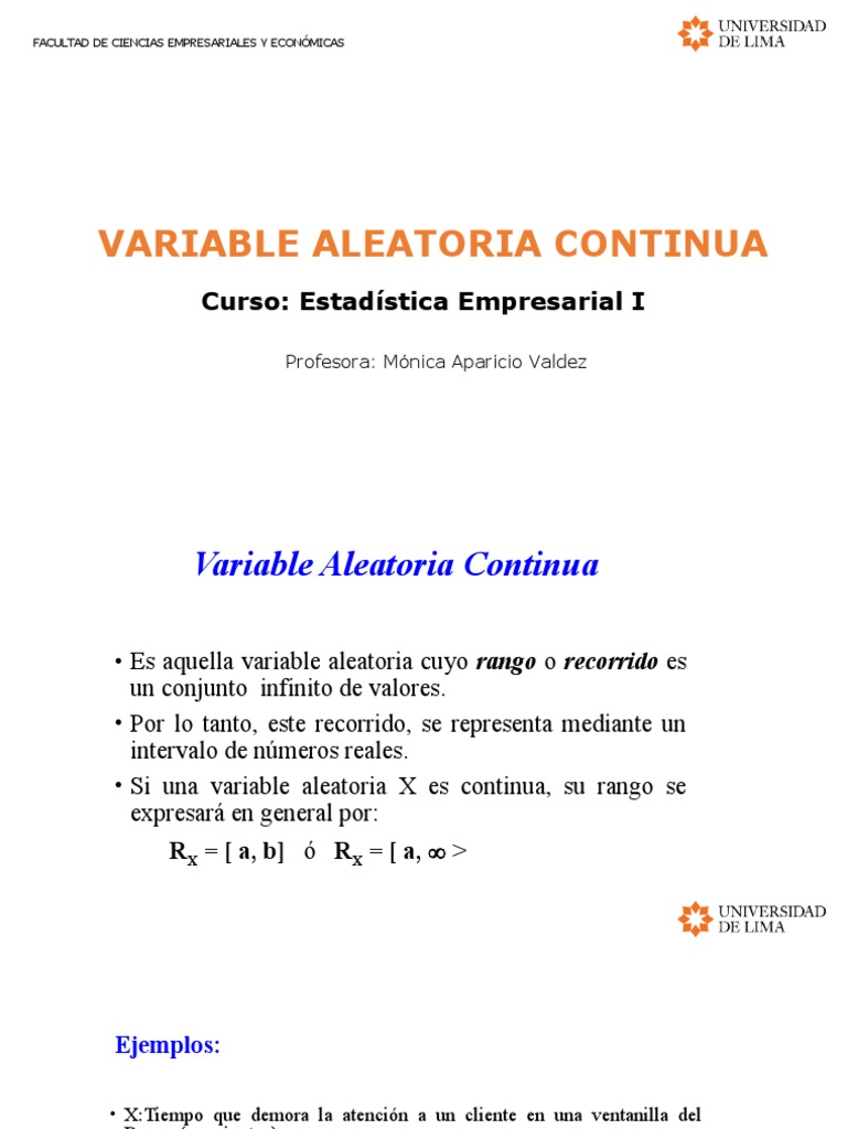 Variable Aleatoria Continua EXA | Descargar gratis PDF | Diferencia | Variable aleatoria