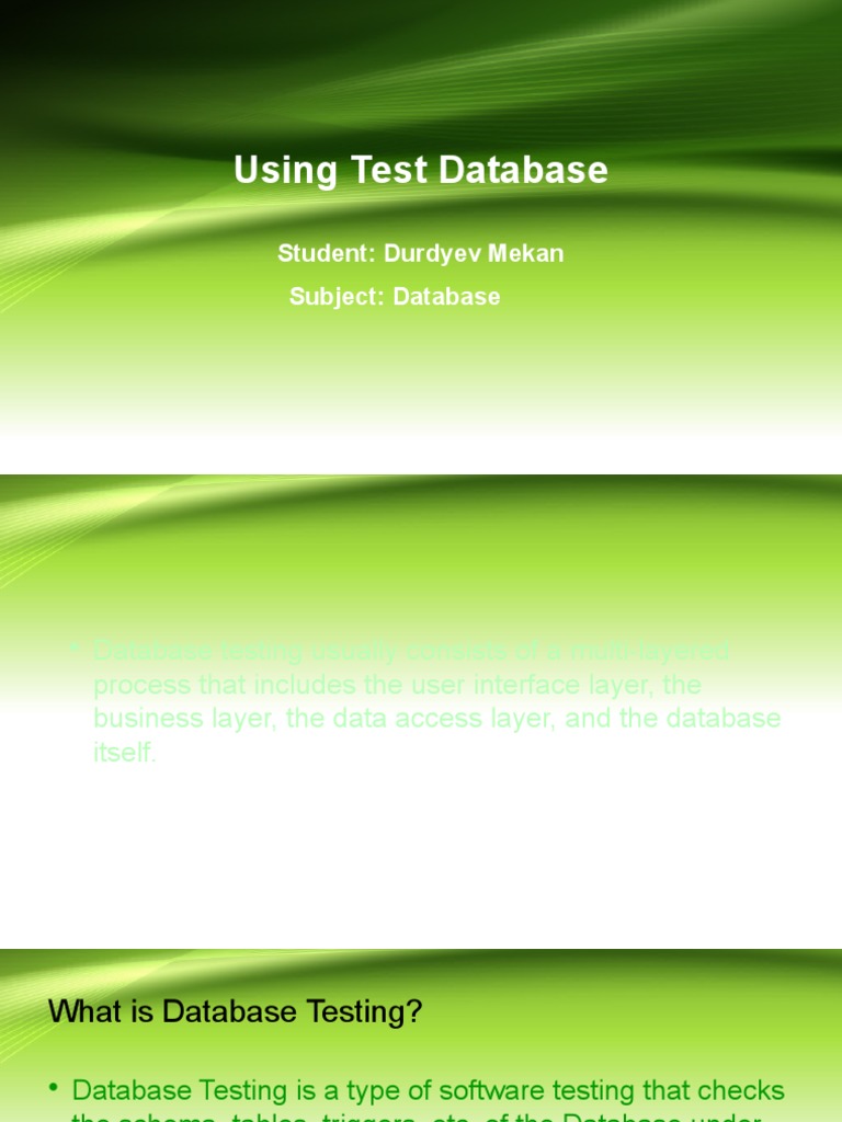 Using Test Database | PDF | Databases | Software Testing Using Test Database | PDF | Databases | Software Testing