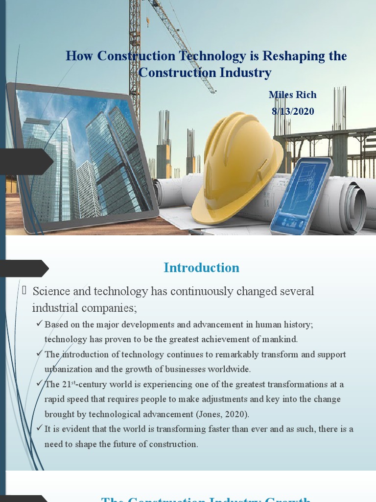 How Construction Technology Is Reshaping The Construction Industry ...