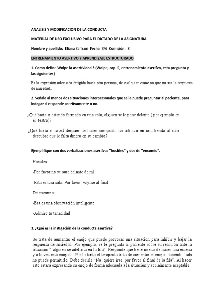 Guia AMC TP 8 | PDF | Comportamiento | Aprendizaje