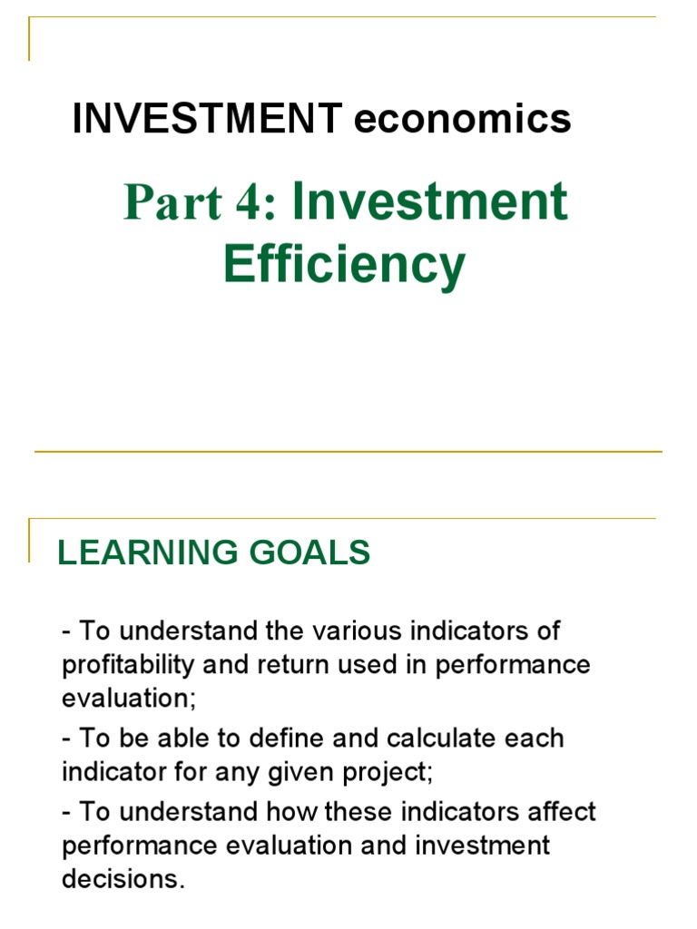 Investment Performance Metrics Explained | PDF | Depreciation ...