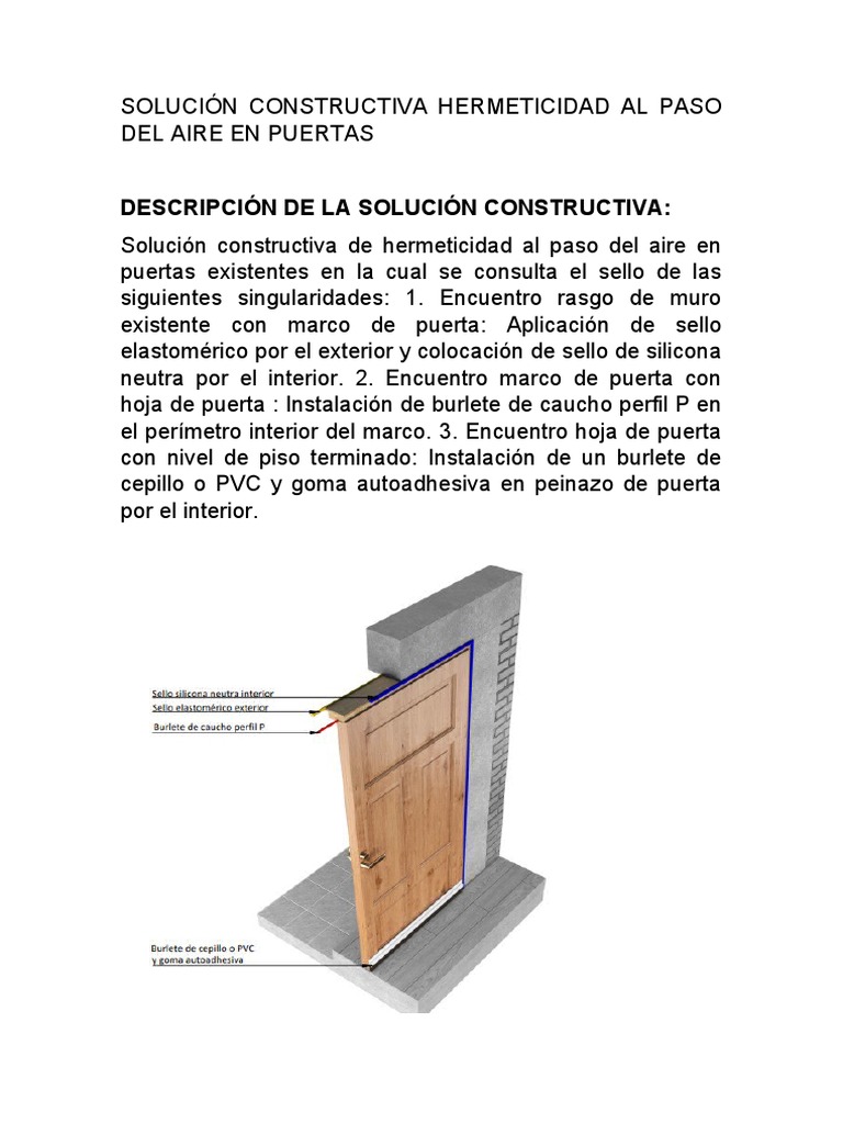 Solución Constructiva Hermeticidad Al Paso Del Aire en Puertas | PDF | Materiales de ...