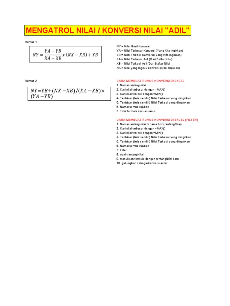 Konversi Nilai Katrol Nilai 2021 | PDF