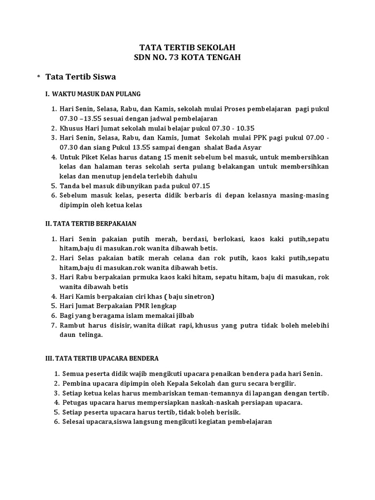 2.1 Tatib Sekolah | PDF