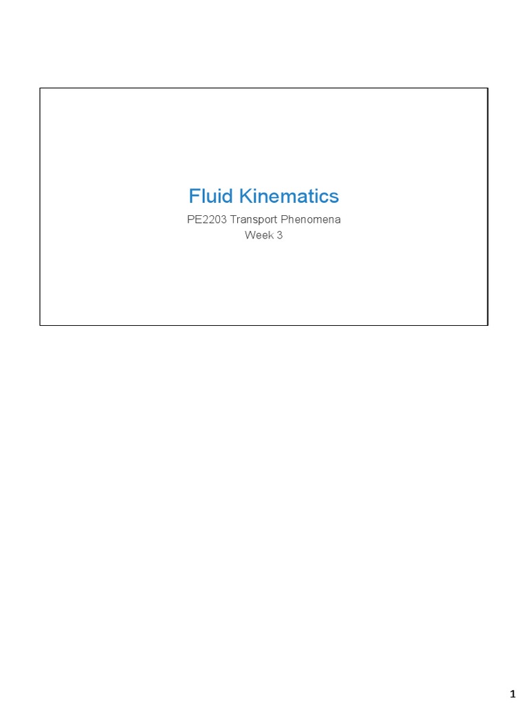 Week 2b - Reynold Transport Theorem | PDF | Kinematics | Fluid Dynamics