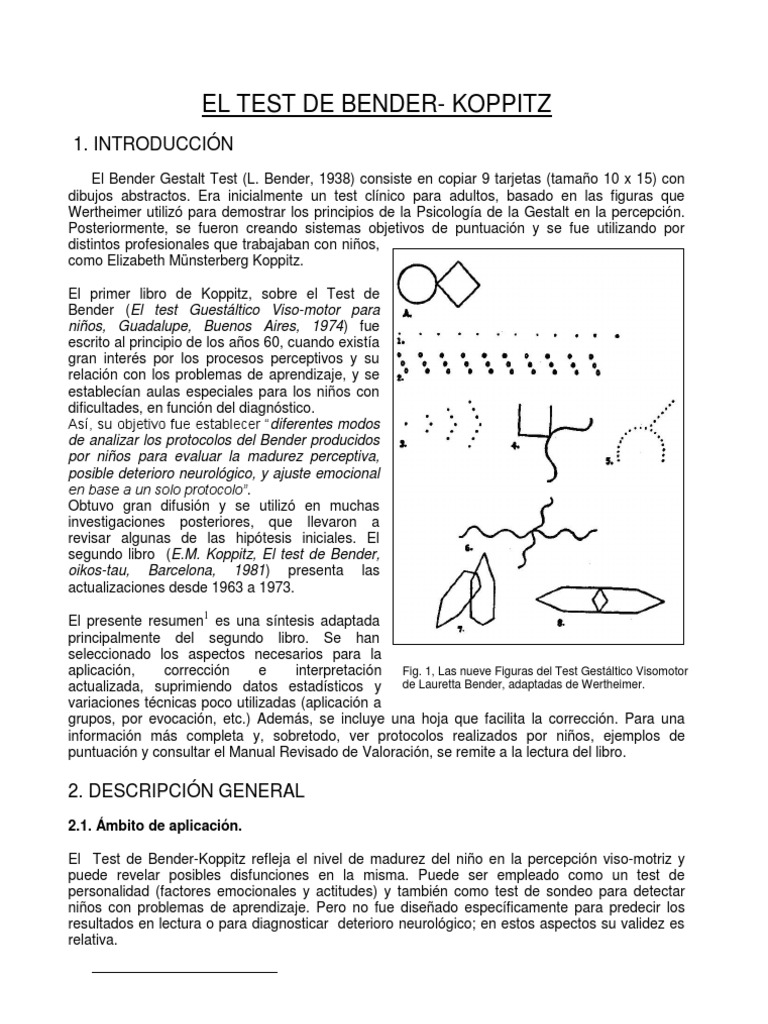 Test de Bender | PDF | Cociente de inteligencia | Percepción