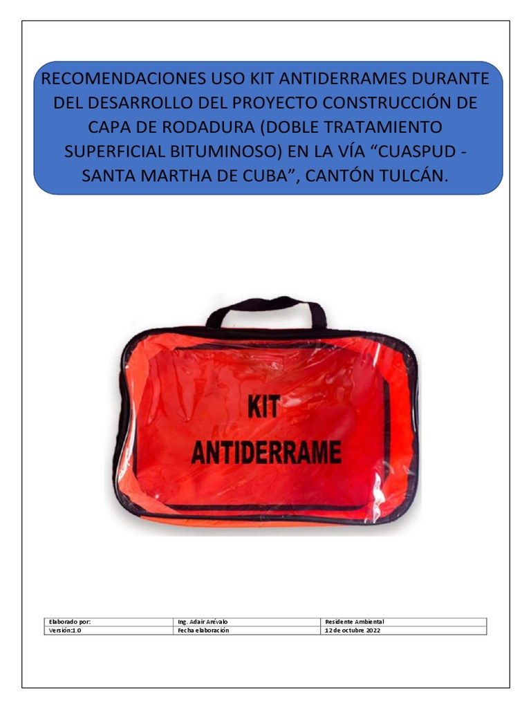 Manual de Kit Antiderrame | PDF | Residuos | Química