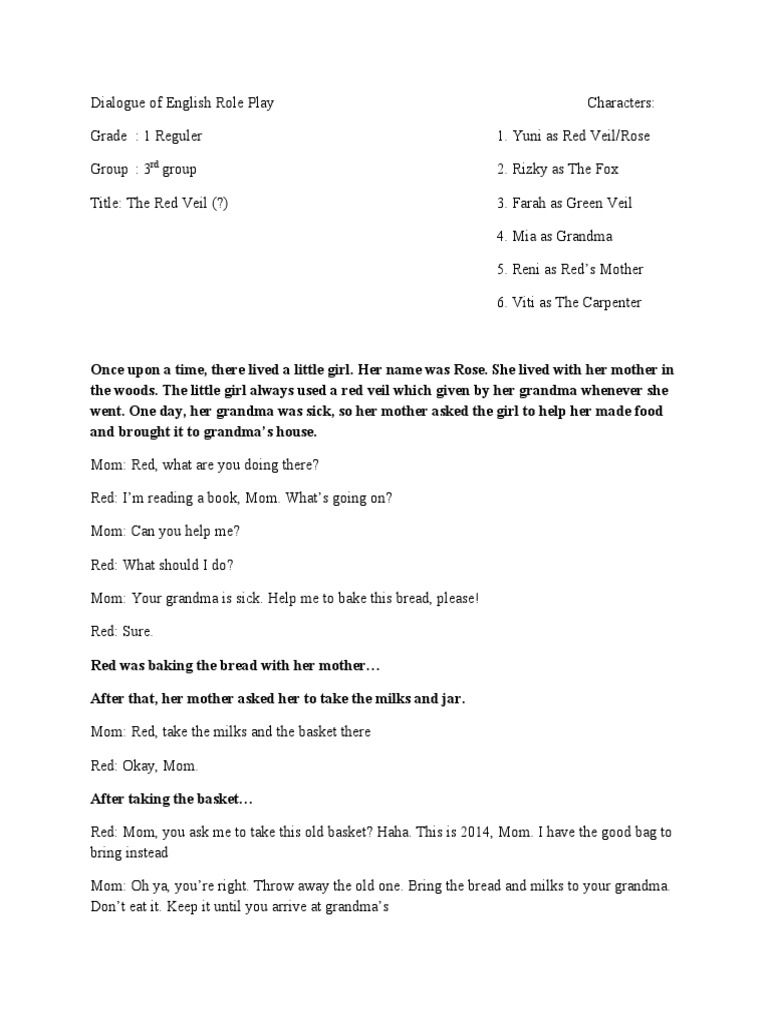 Red Veil Role Play Script | PDF