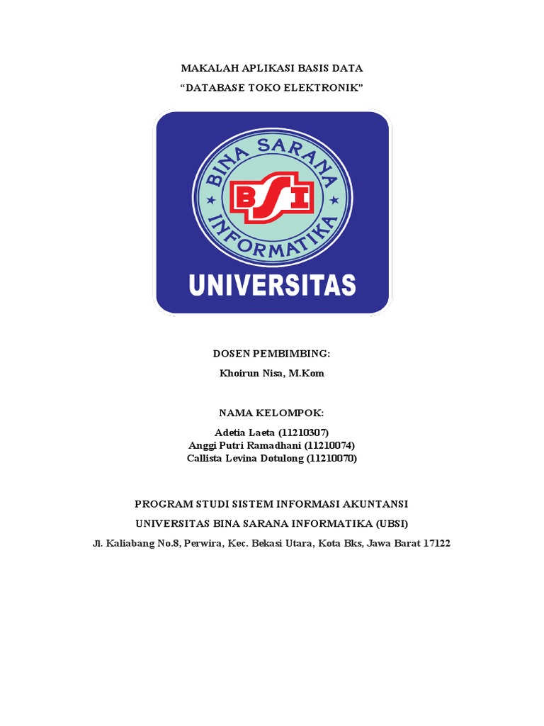 Makalah Aplikasi Basis Data | PDF