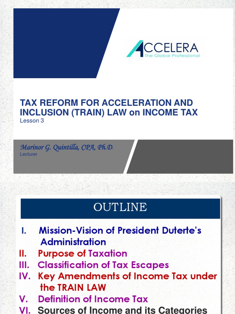 TRAIN Law On Income Tax - Part 1 | PDF | Taxes | Tax Deduction