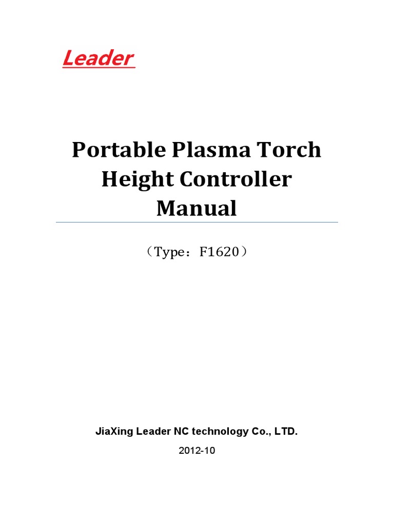 Portable Plasma Torch Height Controller Manual | PDF | Switch | Numerical Control