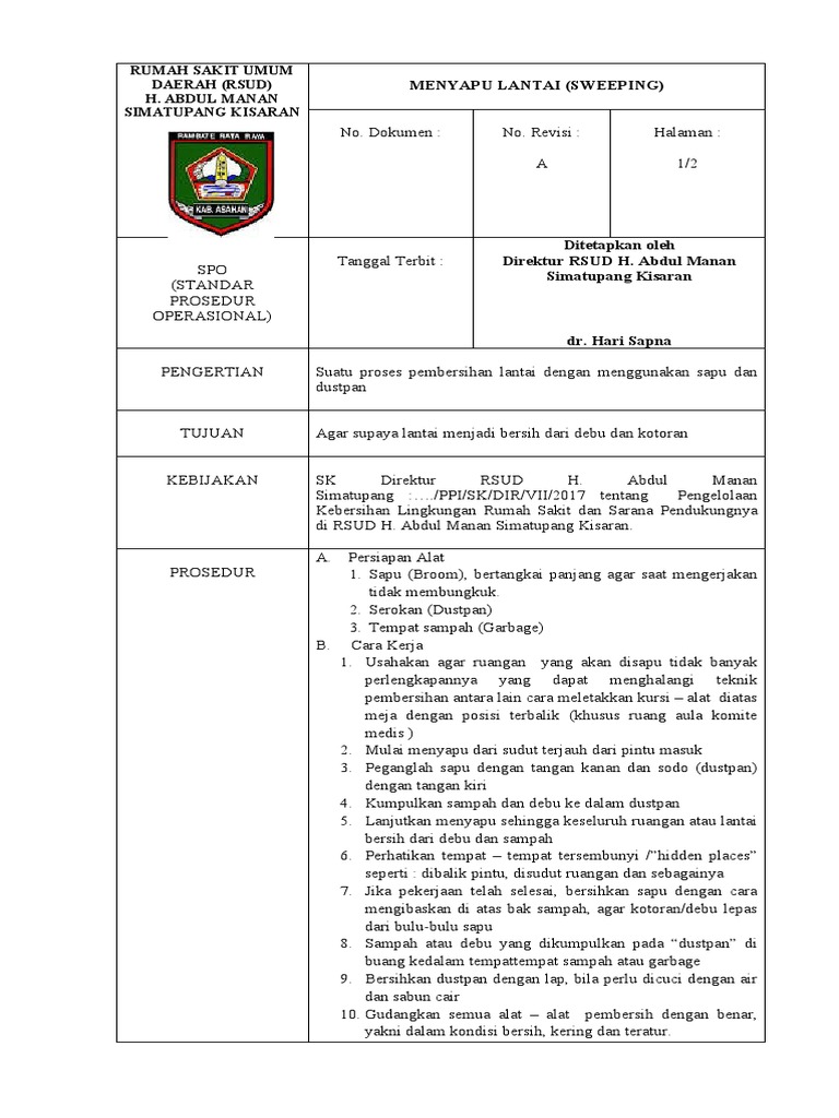 Sop Menyapu Lantai (Sweeping) | PDF