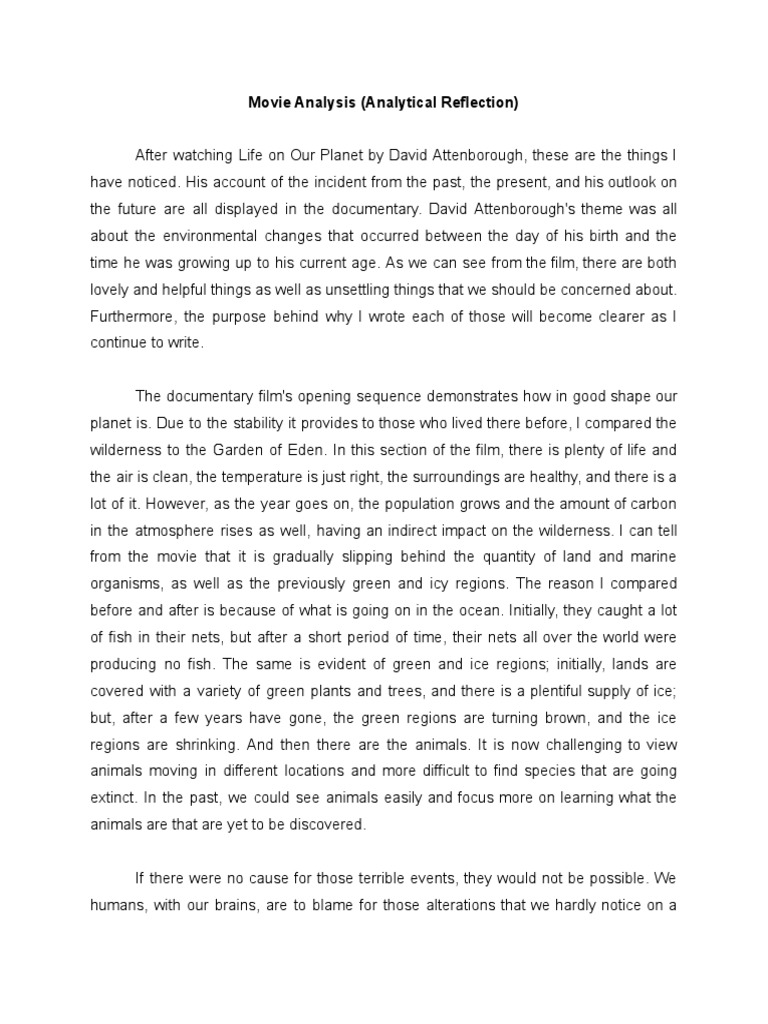 Performance Task #3 - "Life On Our Planet by David Attenborough - Movie ...