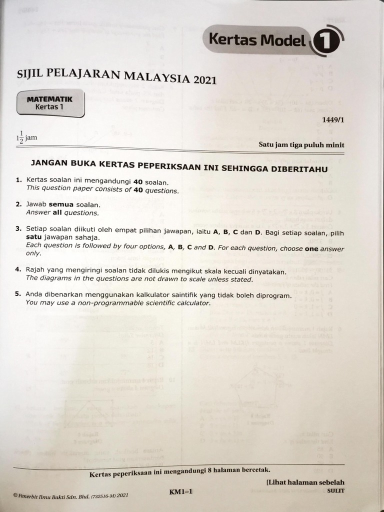 Firasat Math SPM Set 1 | PDF