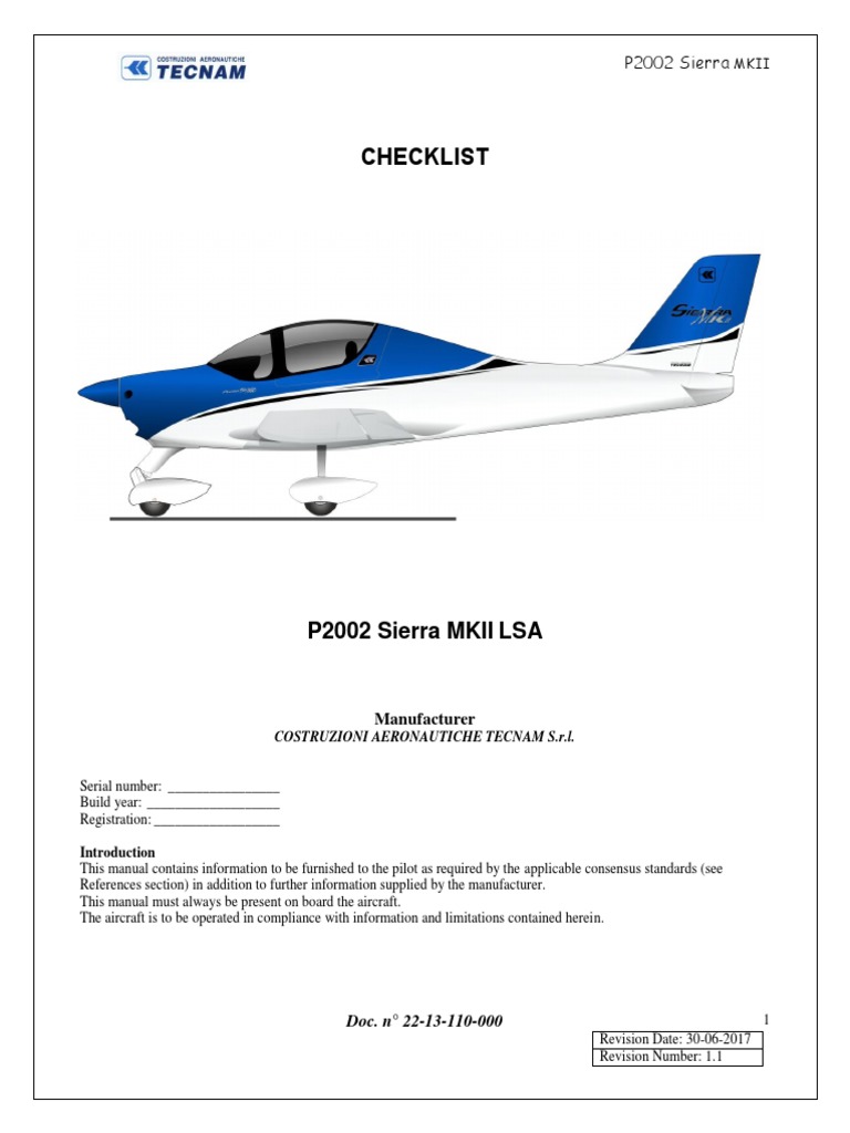 Checklist P2002 SierraMKII CC-DDF (Rev. Abr.2021) | PDF | Throttle ...