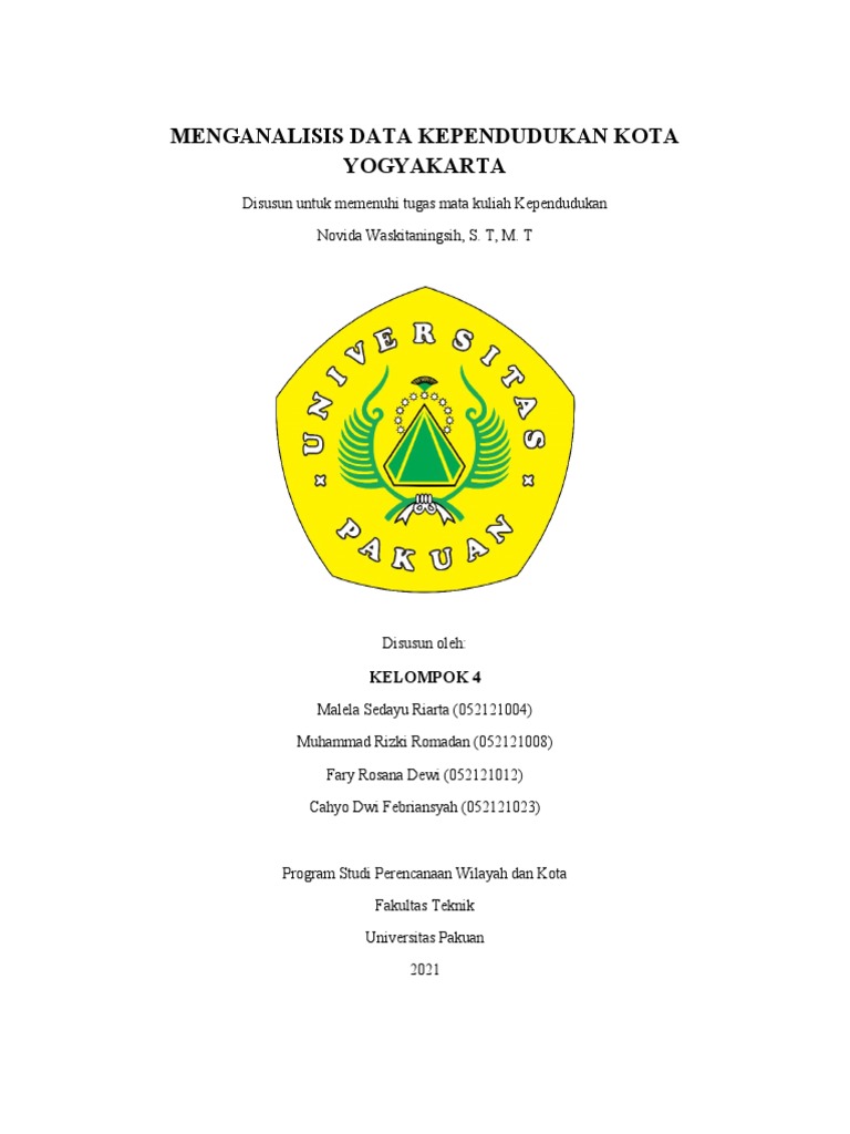 Laporan Data Kependudukan Kota Yogyakarta | PDF