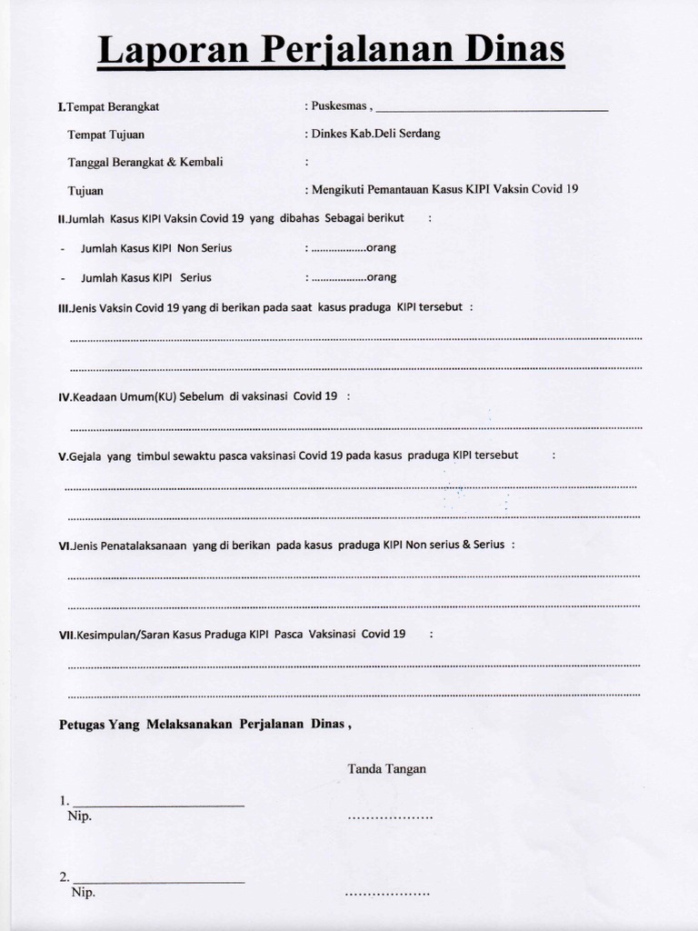 Laporan Perjalanan Dinas | PDF