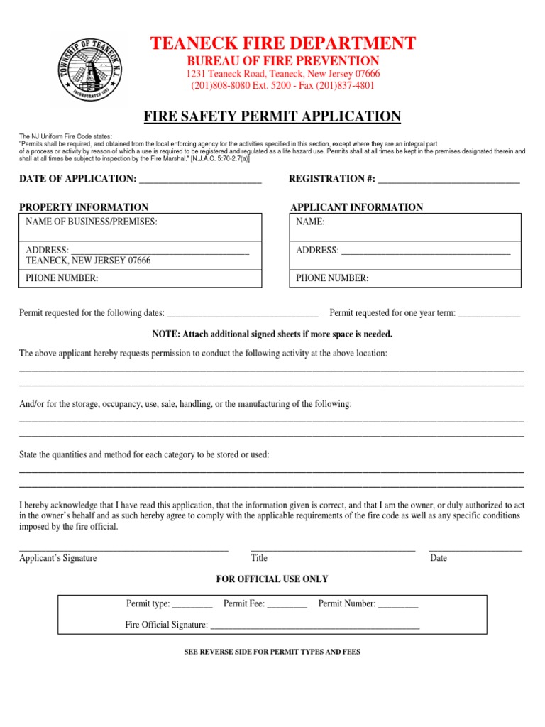 Fire Safety Permit Application | PDF | Fire Safety | Liquefied ...