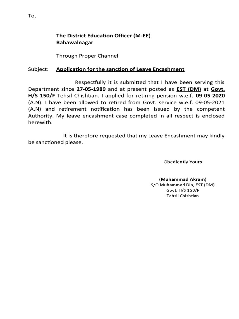 03-Applications For Leave Encashment | PDF