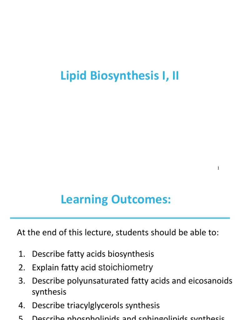 2 - Lipid Biosynthesis | PDF | Biosynthesis | Lipid