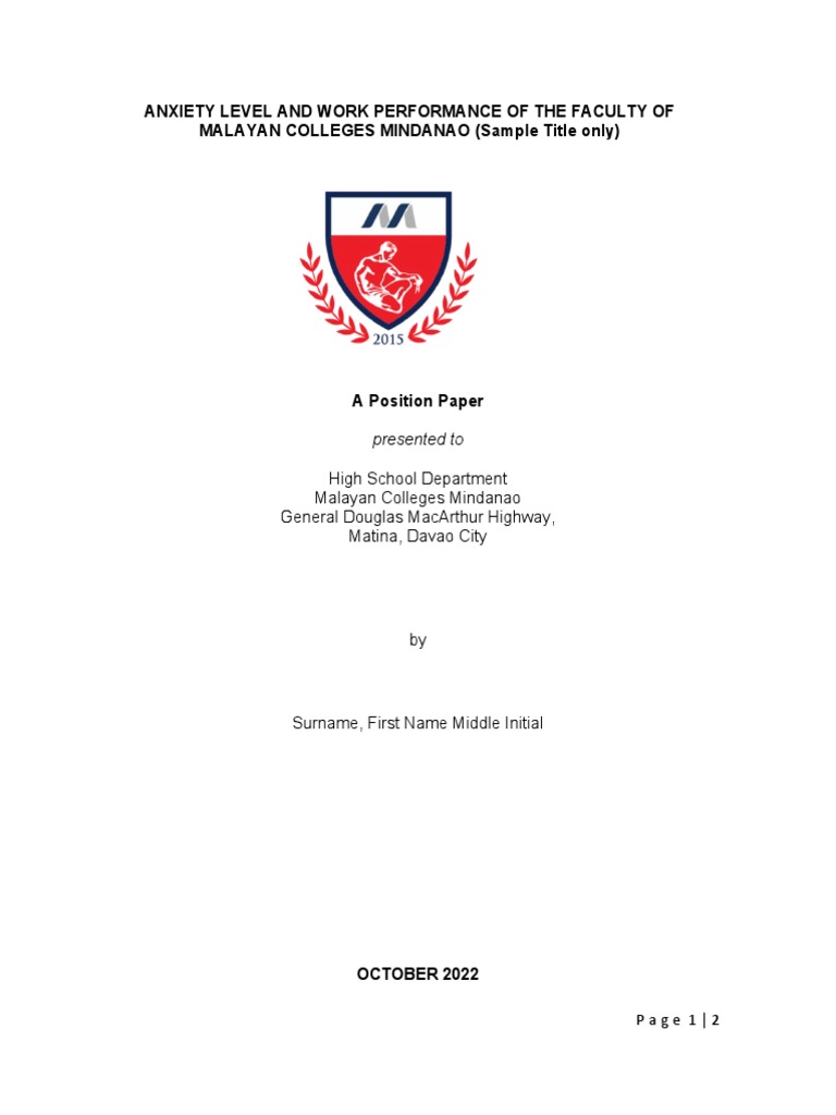 Position Paper Template | PDF