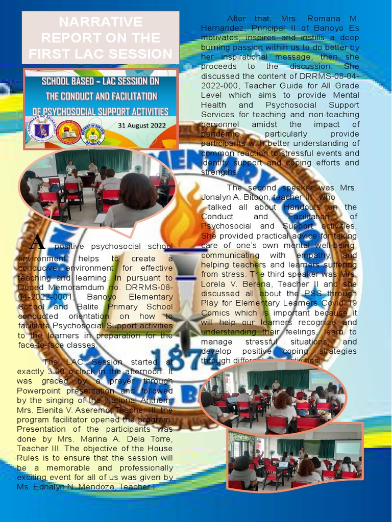 1st Lac Session Narrative | PDF | Learning | Psychosocial