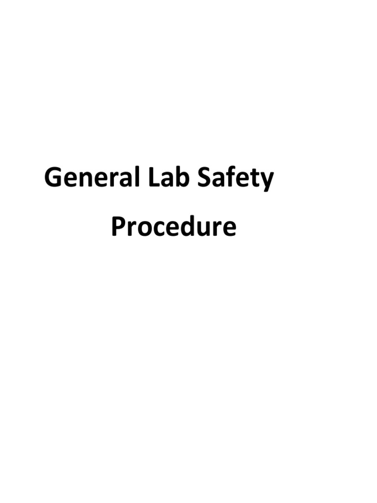 General Lab Safety Procedure | PDF | Cryogenics | Laboratories