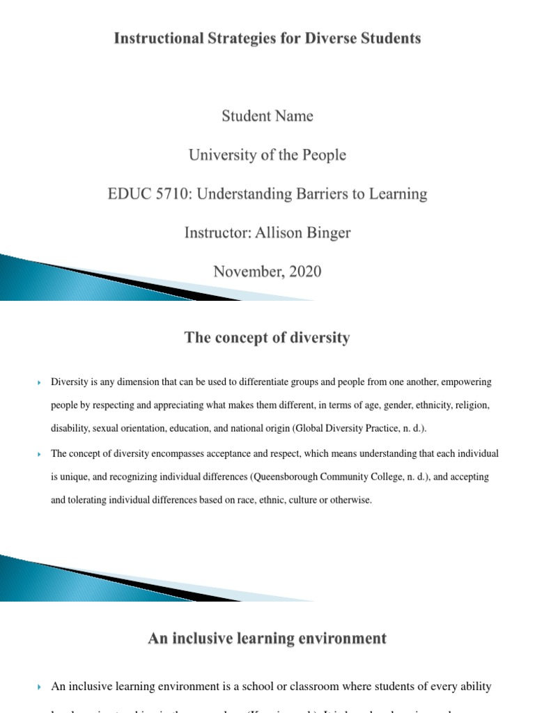 Instructional Strategies For Diverse Students | PDF | Differentiated ...