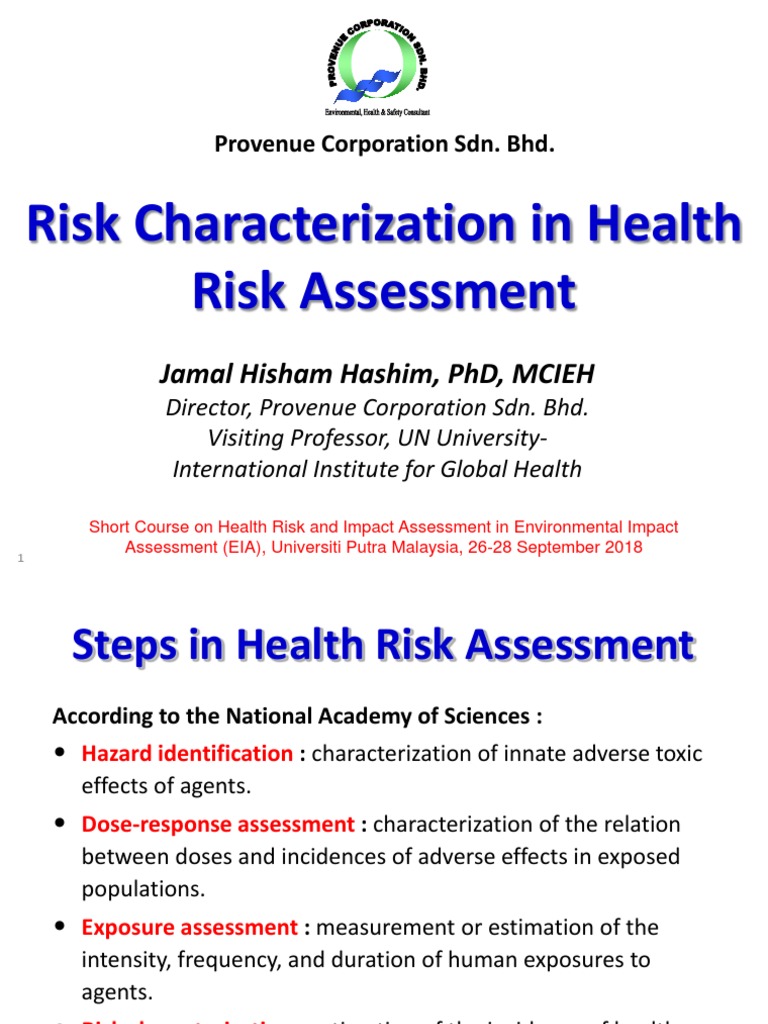 Risk Characterization in HRA-Jamal (240918) | PDF | Risk Assessment ...
