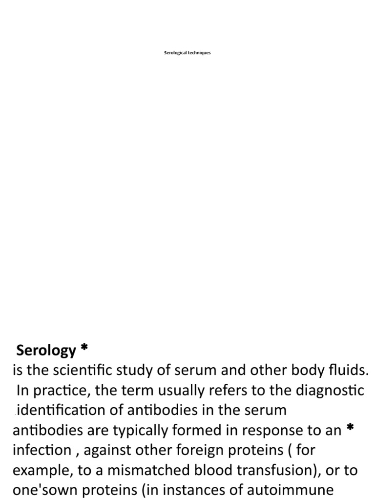 6 - Serological Techniques | PDF | Serology | Antibody