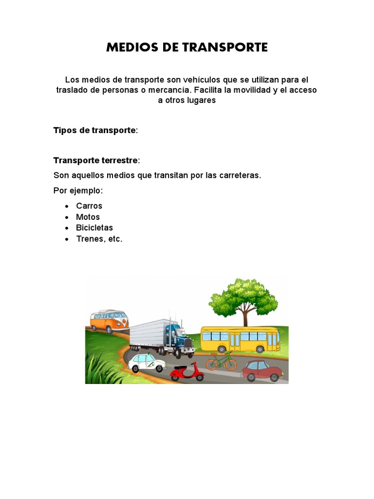 Clasificación de Medios de Transporte | PDF