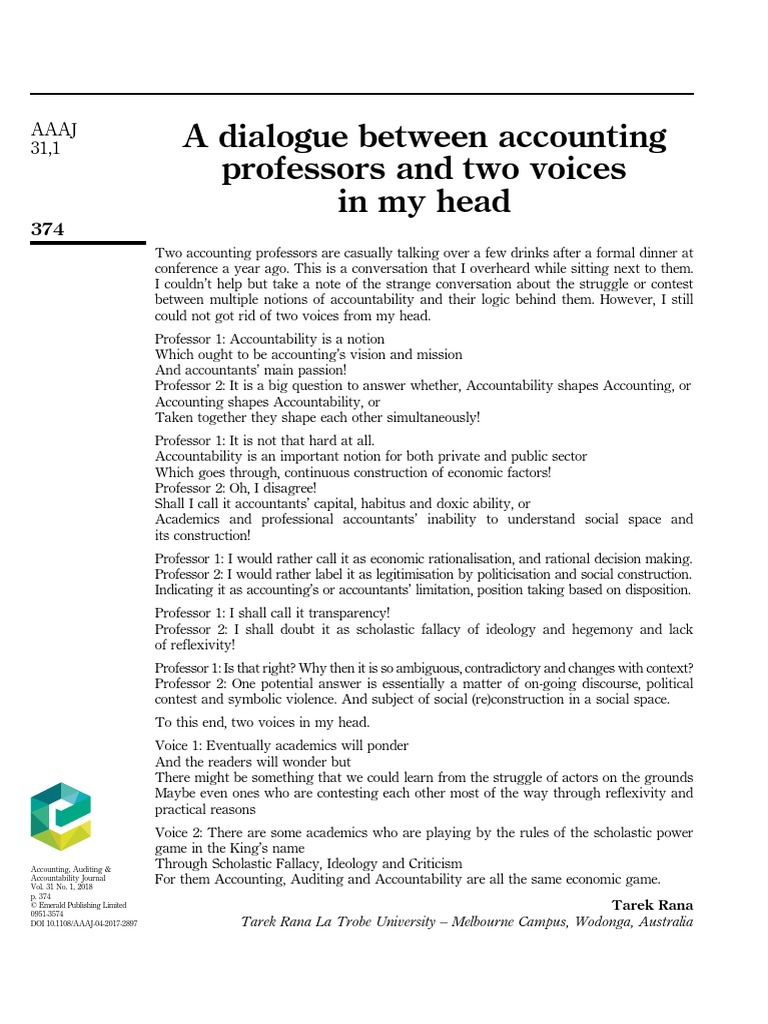 Dialogue Accounting | PDF | Fallacy | Philosophical Theories