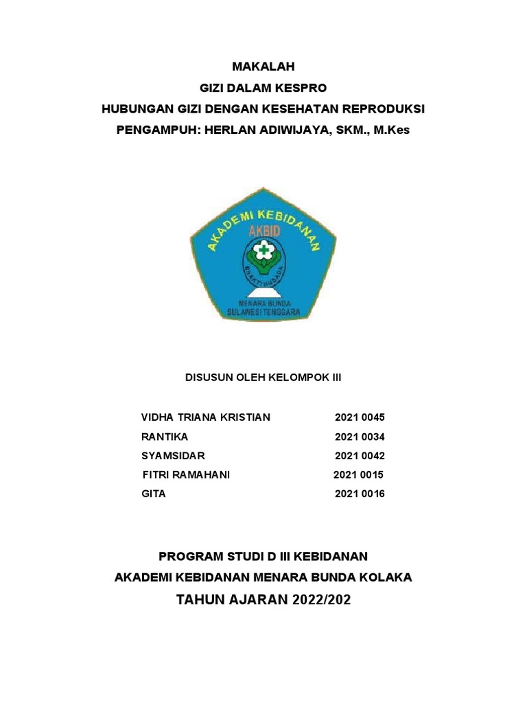 MAKALAH Gizi DLM Kespro | PDF