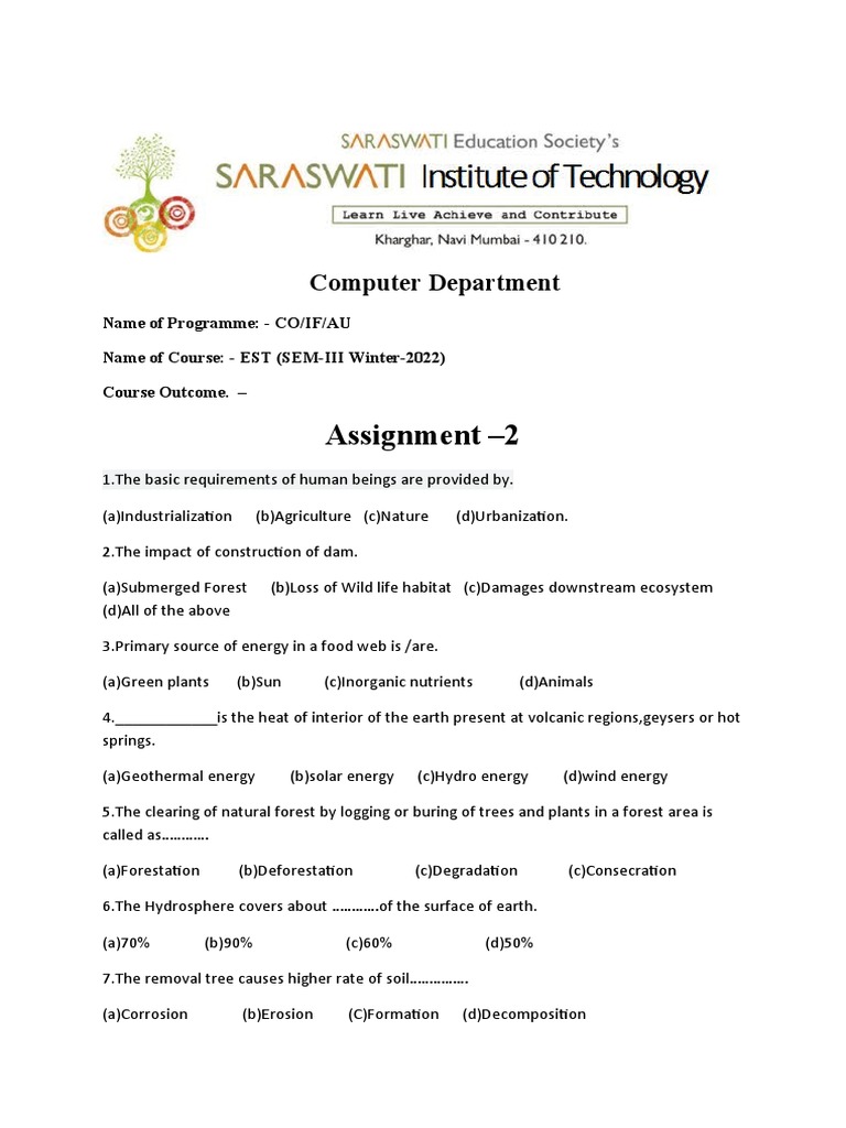 EST Assignment No 2 | PDF