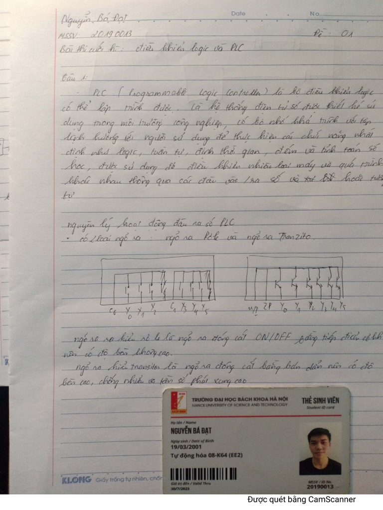 Bài Thi Điều Khiển Logic Và Plc | PDF