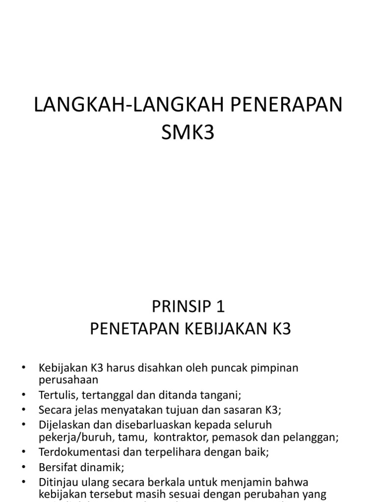 Langkah Penerapan SMK3 | PDF