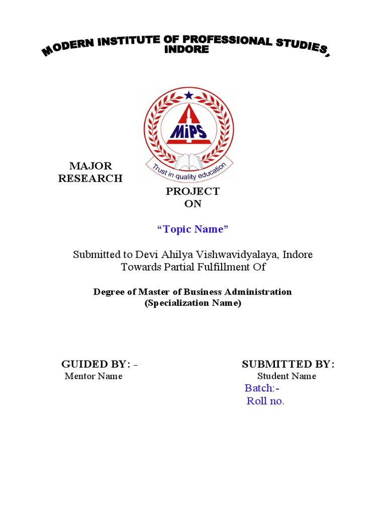 MRP Front Page | PDF | Cognition | Science